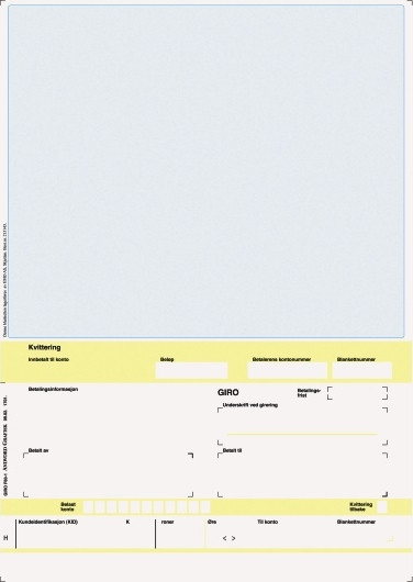 Faktura/giro A4 Laser 2x Blå (500 stk)